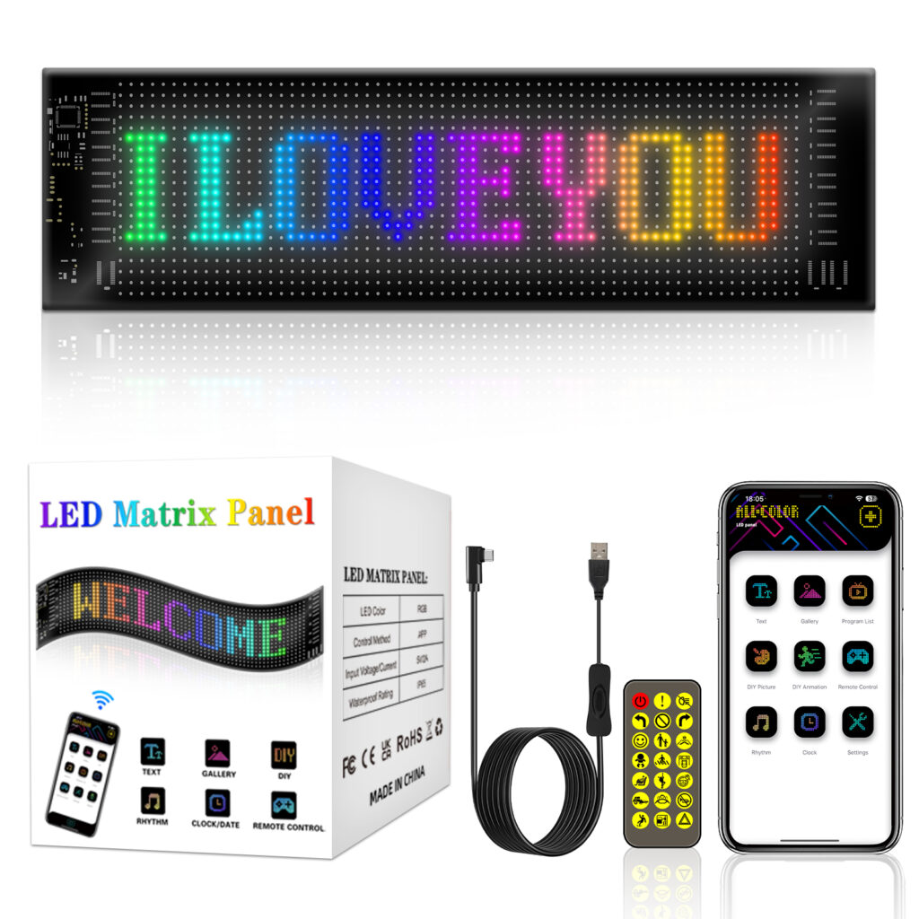 20×64 Pixels RGB Programmable LED Matrix Panel – Shine Lighting ...