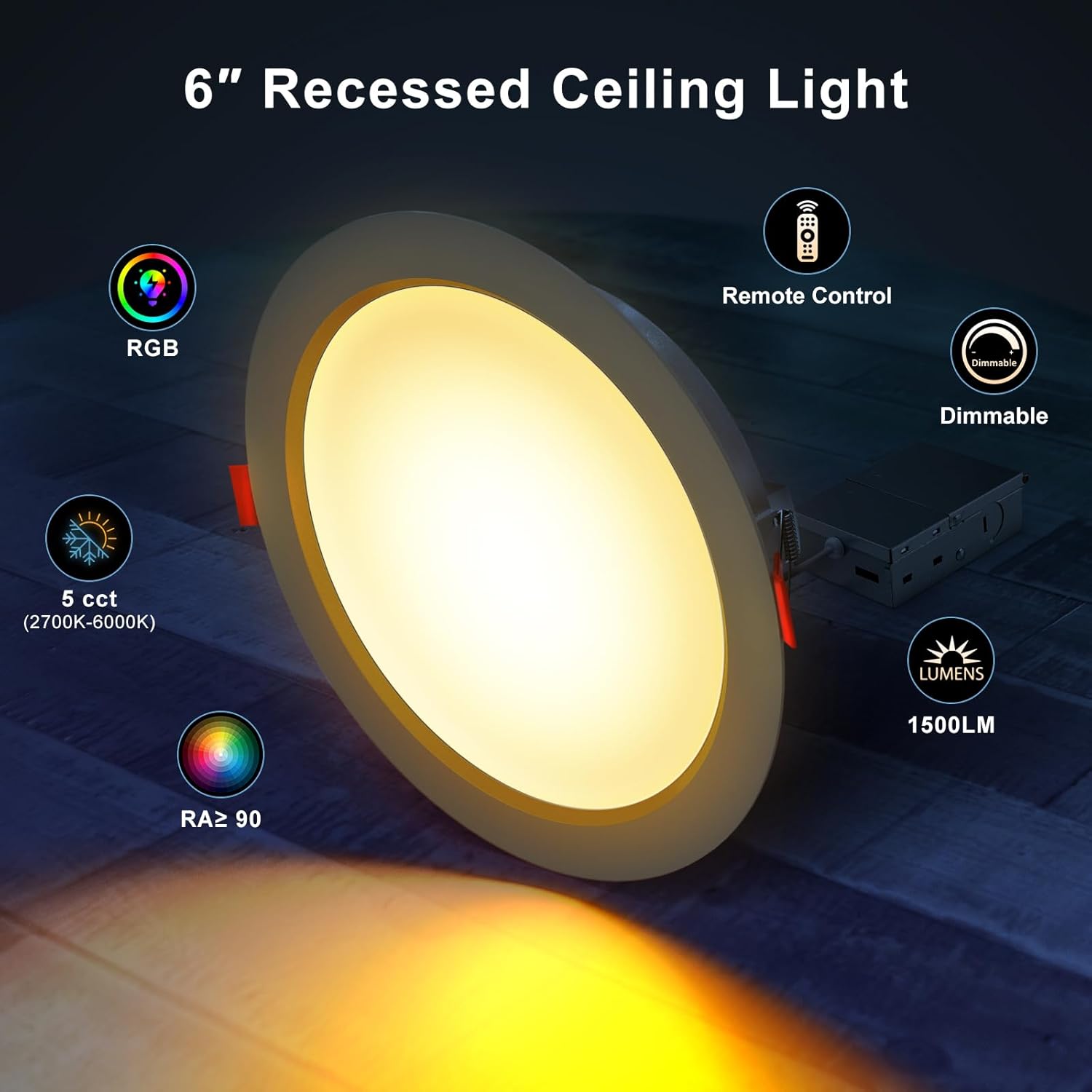 6” 16W 1500LM RGBWCCT LED Downlight – Shine Lighting – Reliable LED ...